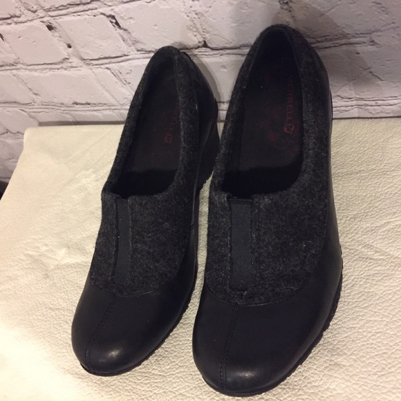 Merrell | Shoes | Merrell Black Wool And Leather Loafer Sz 8 | Poshmark